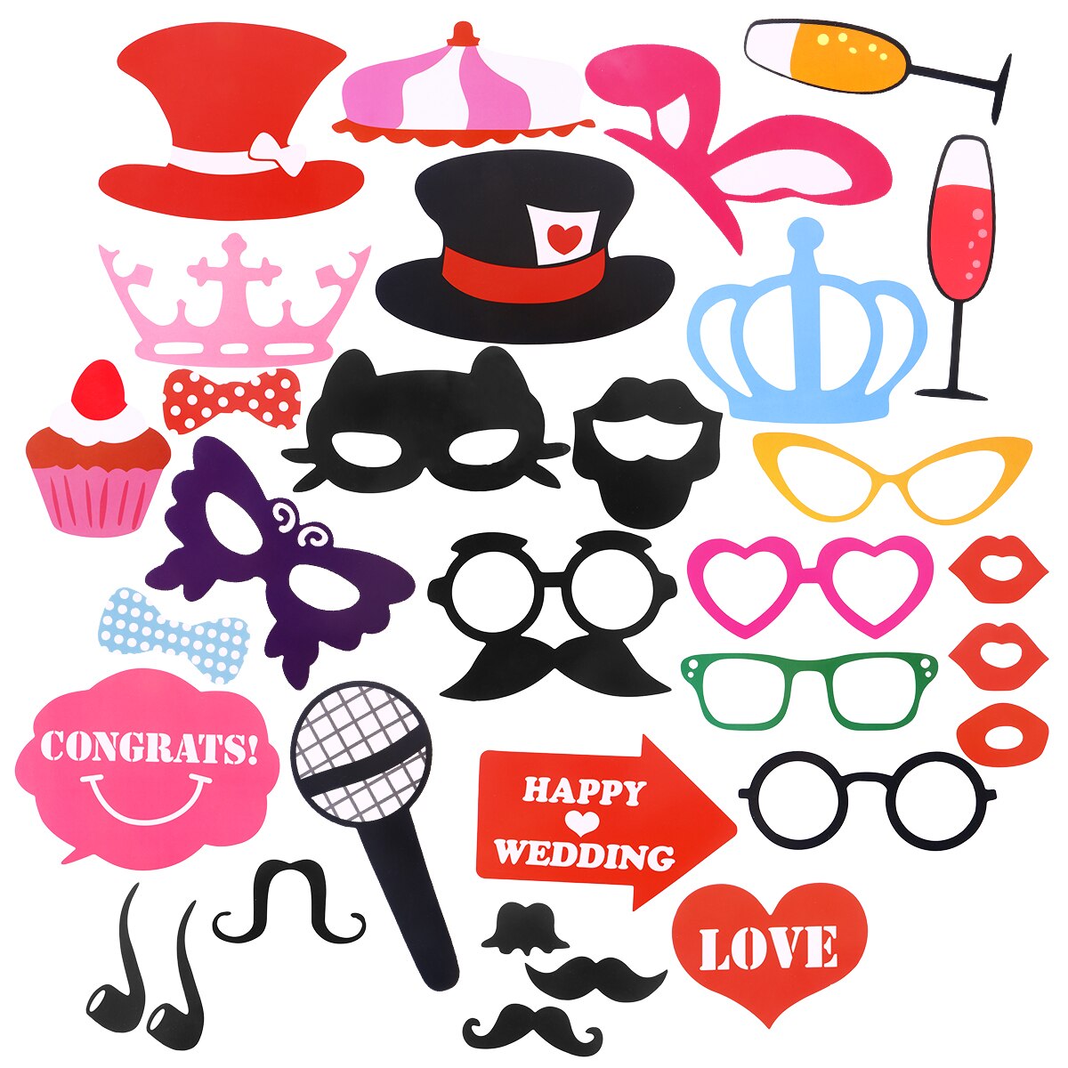 32pcs Wedding Photo Booth Props Photobooth Kits Dr... – Vicedeal