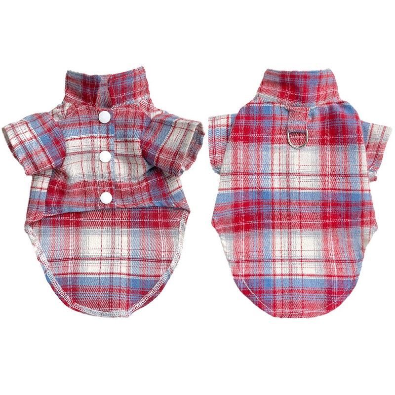 Geruit hondenshirt met geruit, Britse stijl, puppy... – Grandado