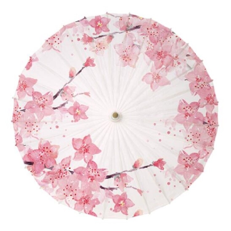 JPY Pink Color Peach Flower Oil Paper Umbrella Wed... – Grandado