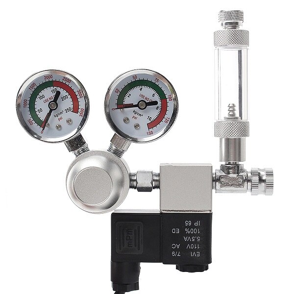 220V CO2 Regulator Magnetic Solenoid Valve Dual Ga... – Grandado