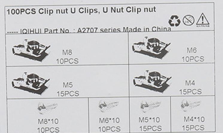100PCS/box Clip U nut spring nuts M5 M6 clips fair... – Vicedeal