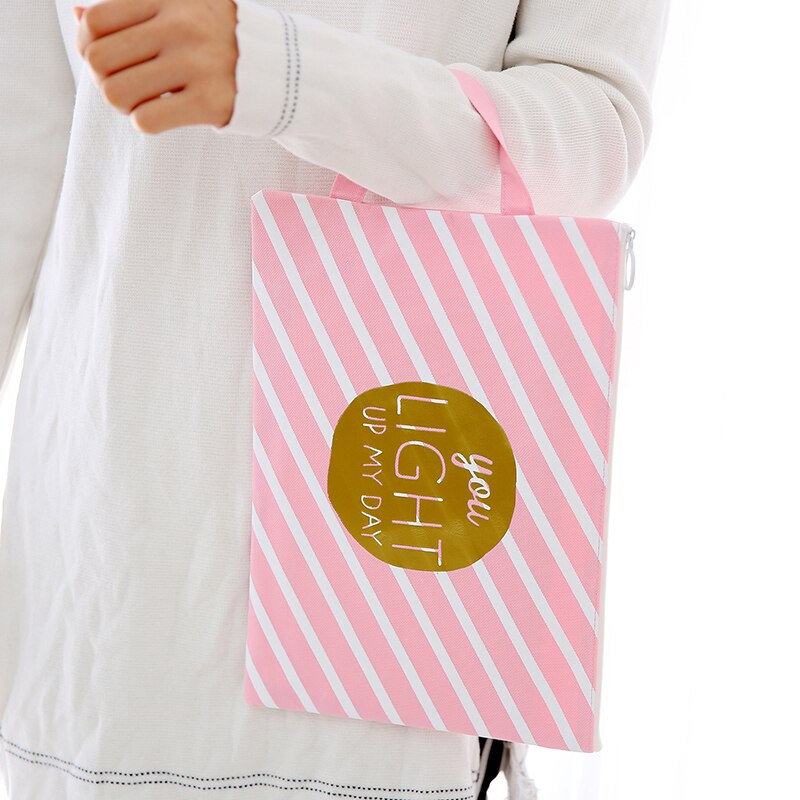 Pink Canvas Document Folder Pouch for A4 File Pape... – Grandado