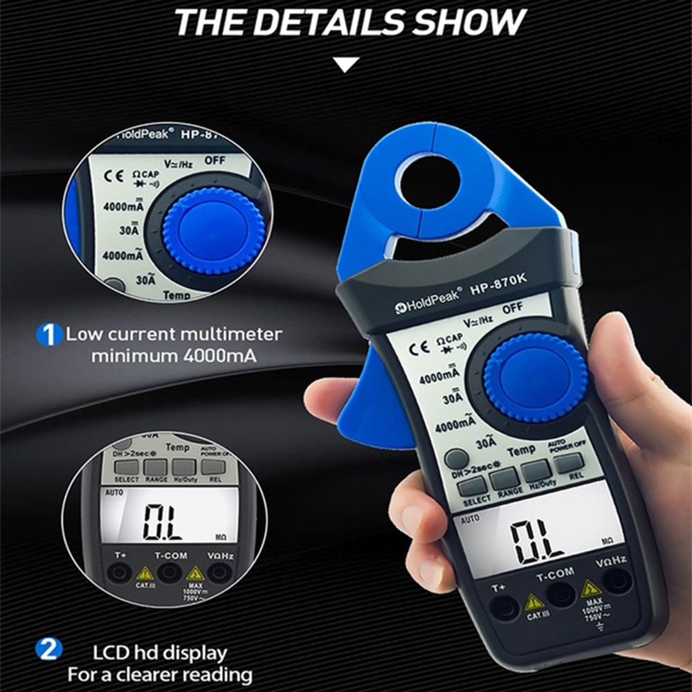 HP-870K 4000 Counts Digital Clamp Meter Auto Rangi... – Grandado