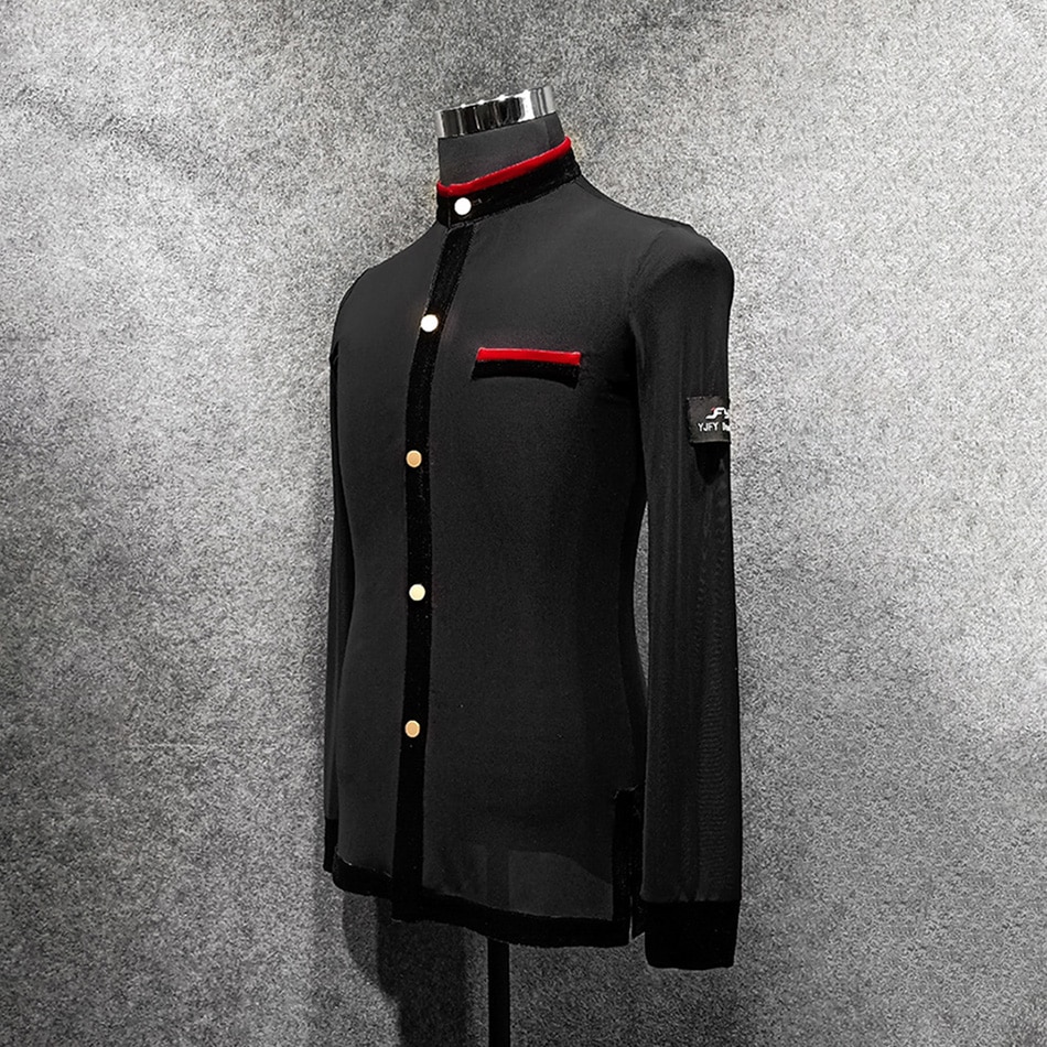 Male Latin Dance Dress Long Sleeve Latin Dance Top... – Vicedeal
