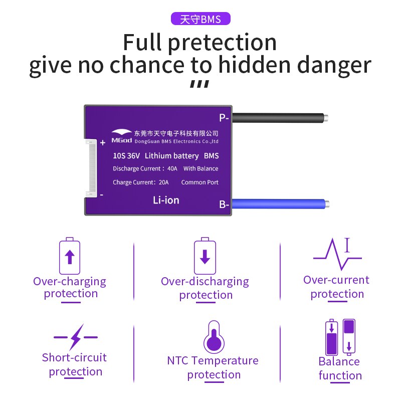 BMS 3S 12V MGod Li-Ion 3.7V cell 18650 battery 20A... – Grandado