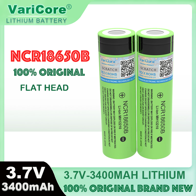 Varicore 100% originalt ncr 18650b 3.7v 3400 mah ... – Grandado