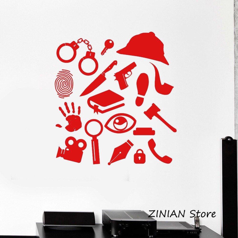 Modern Wall Stickers Bedroom Detective Sleuth Inte... – Grandado