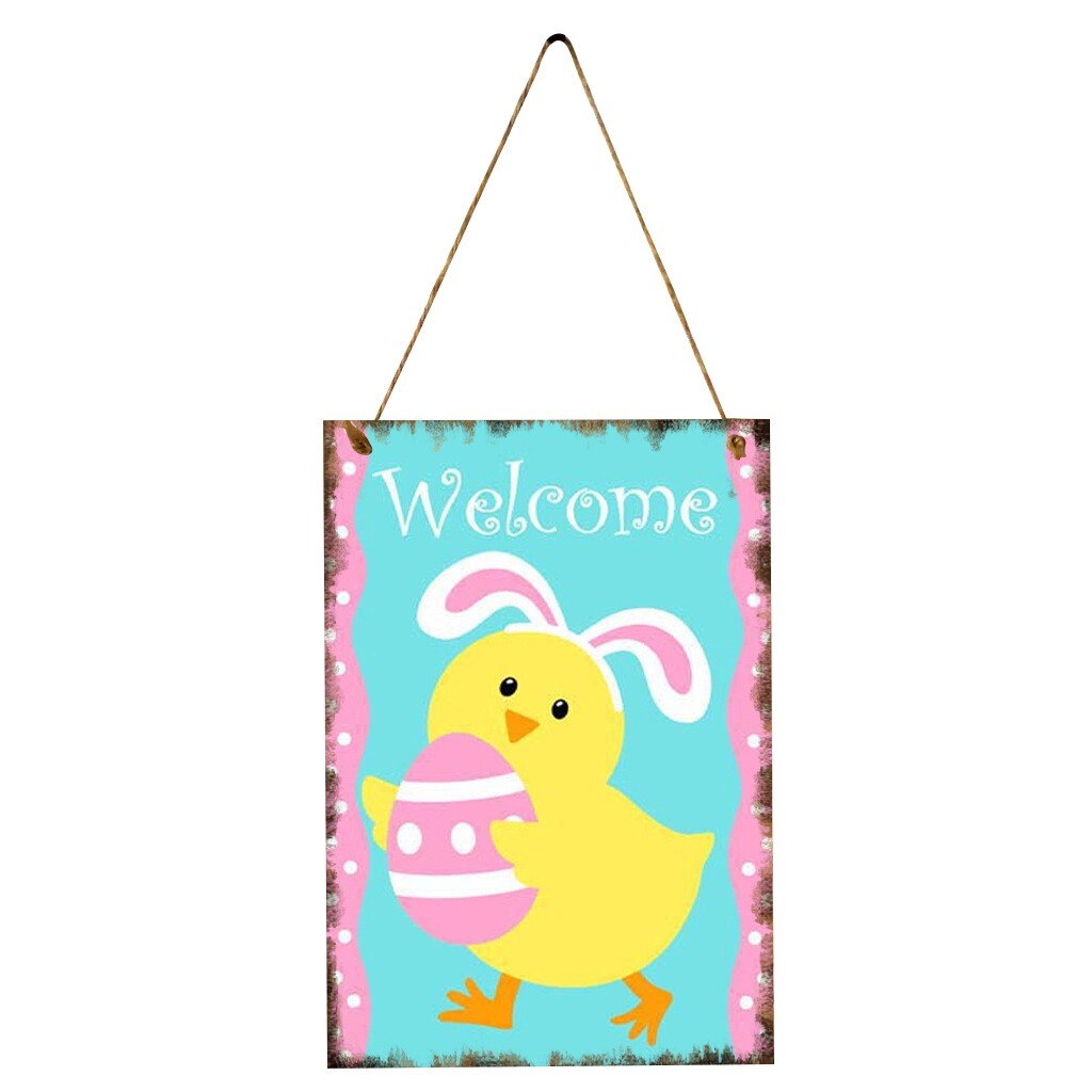 Easter Decor Hanger Happy Easter Rabbit Wooden Han... – Grandado