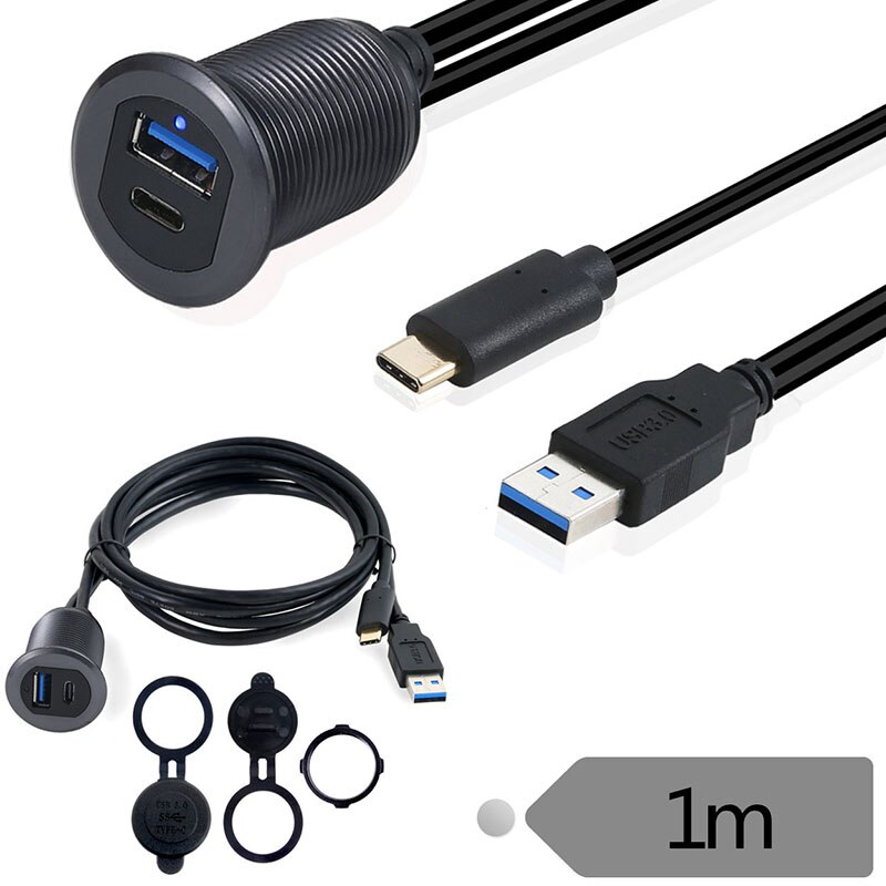 1M USB Socket Extension Cable Car Van Dashboard Fl... – Vicedeal