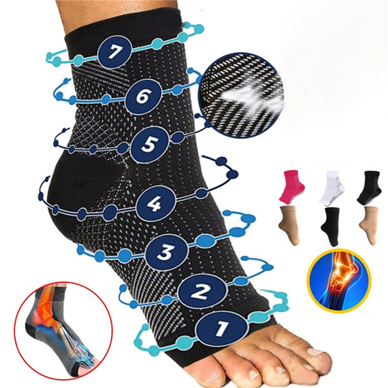 Foot Anti Fatigue Compression Socks Ankle Support Sleeve Circulation ...