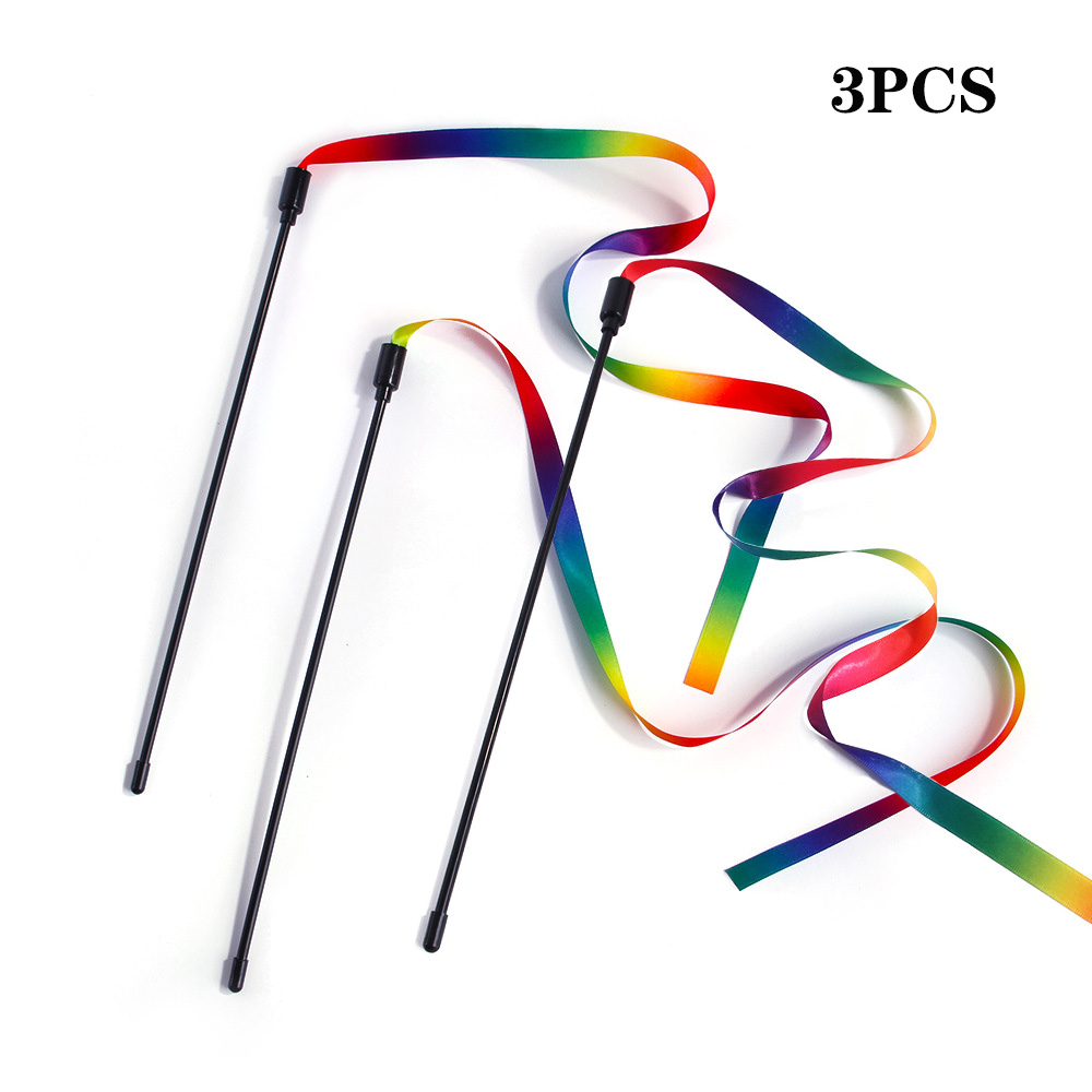 3PCS Pet Cat Toys Cute Funny Colorful Rod Teaser W... – Grandado