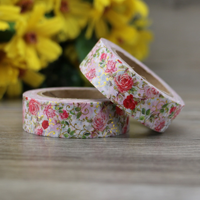 Colors Flower Foil Washi Tape Scrapbooking Tools C... – Grandado