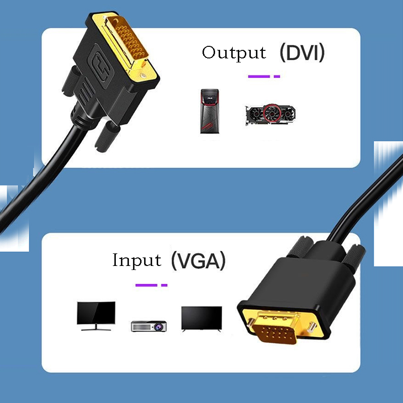 DVI to VGA Convert Cable 24+1 DVI to VGA Plug Adap... – Vicedeal