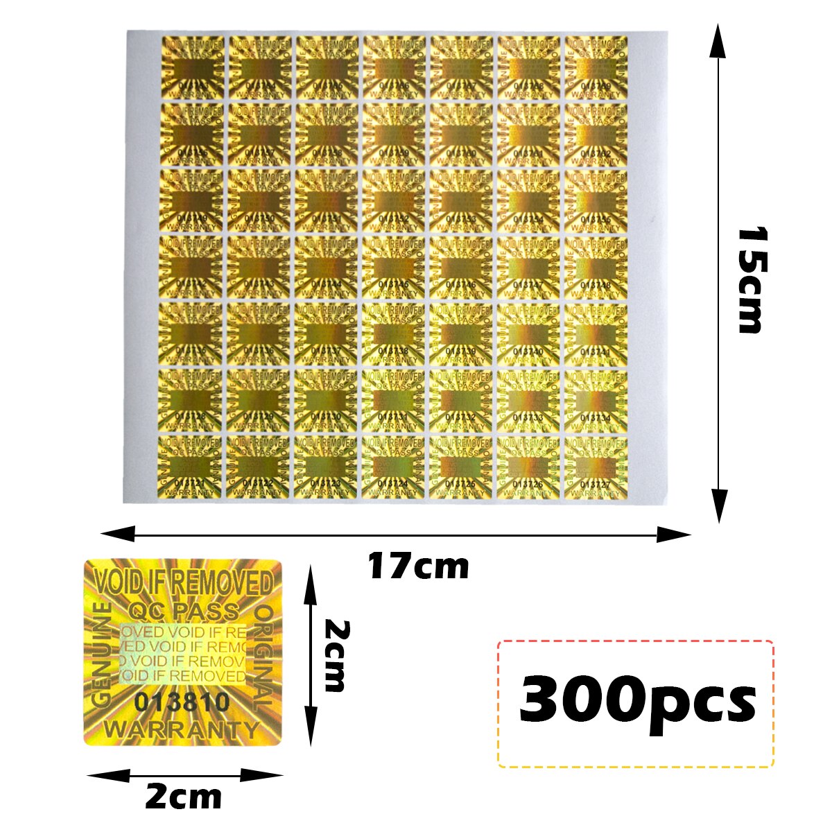 20x20mm Gold Stickers warranty void sticker Tamper... – Grandado