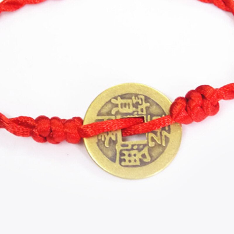 Hand-Woven Antique Copper Coin Bracelet Lucky Red ... – Grandado
