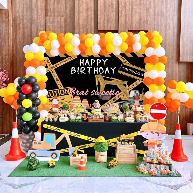 7x5ft Excavator Construction Party Backdrop Kids B... – Grandado