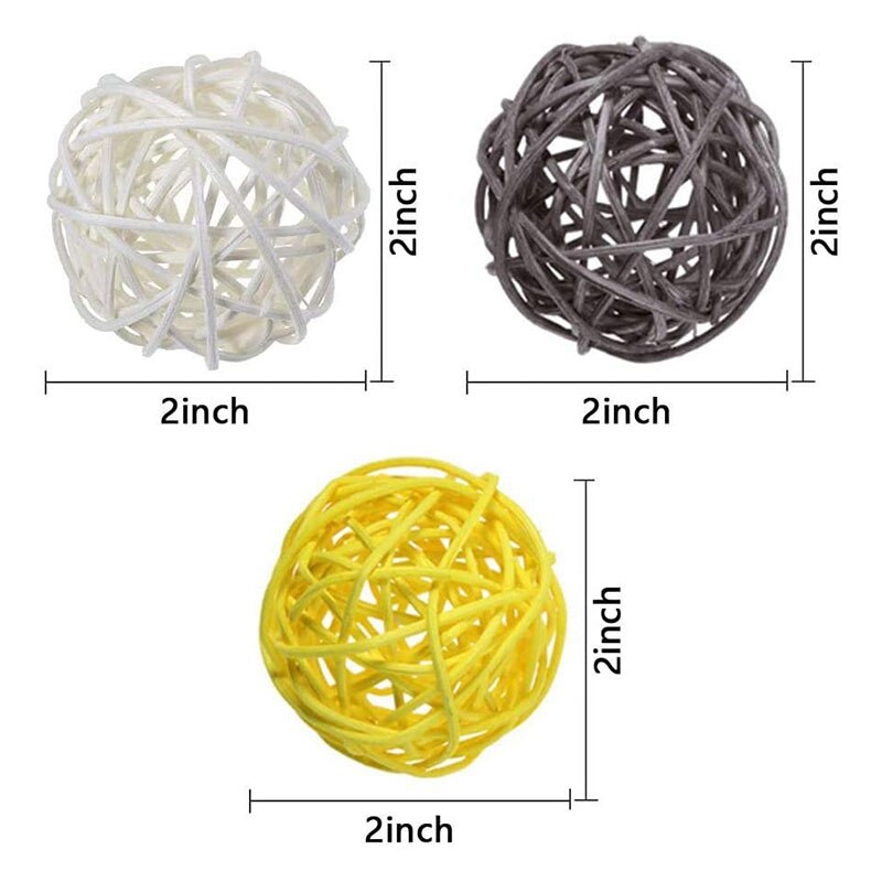 Rotan Bal, 24Pcs 2 Inch Decoratieve Ballen Orbs Va... – Grandado