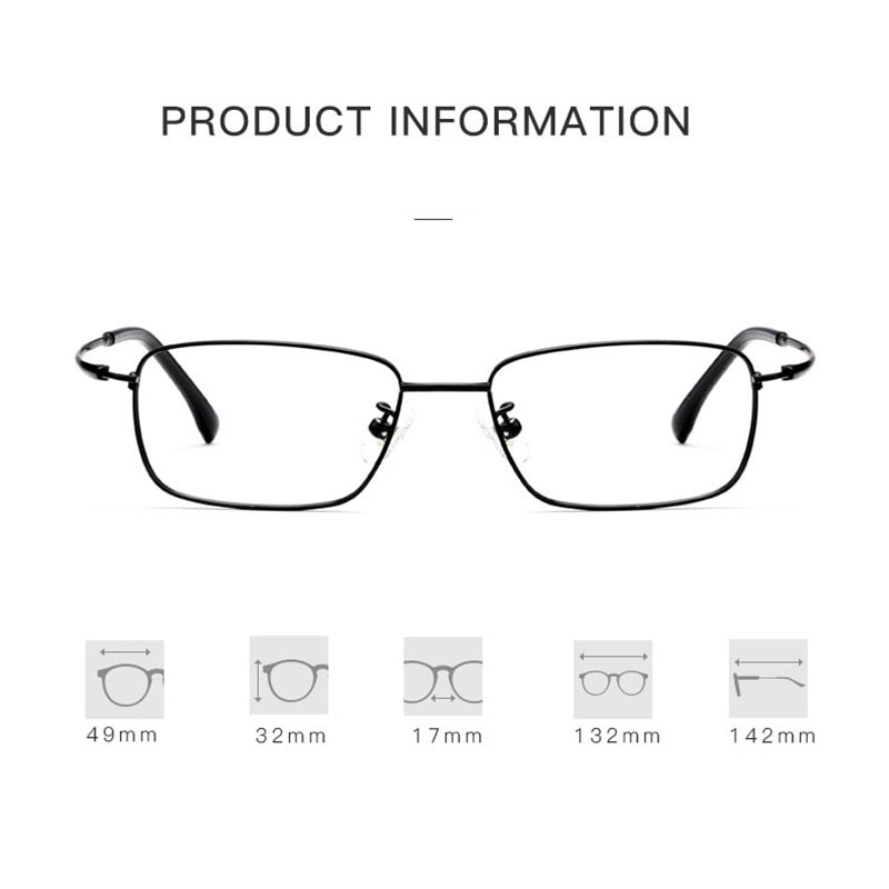 Pure Titanium Frame Glasses Full Rim Eye Glasses N... – Grandado