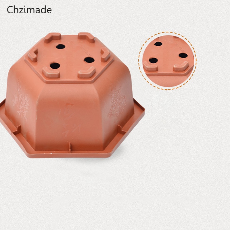 Chzimade Hexagonal Plastic Flower Pot Bonsai For S... – Grandado