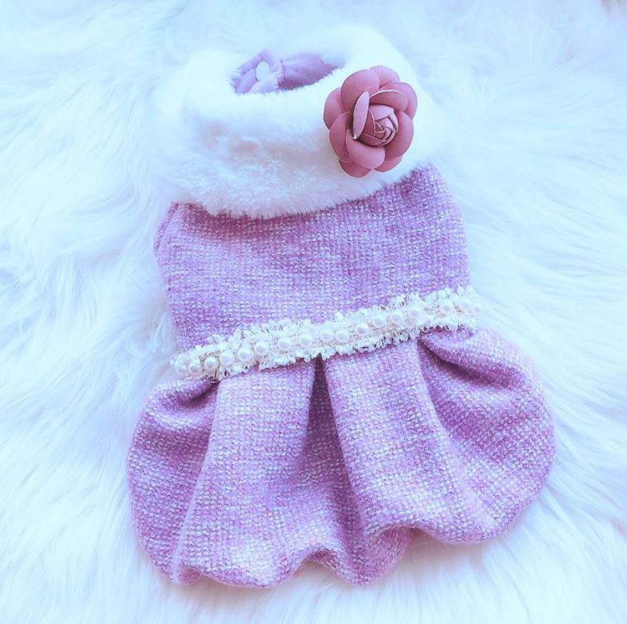 Princess Dog Cat Dress Coat Rose Pearls Pet Puppy ... – Vicedeal