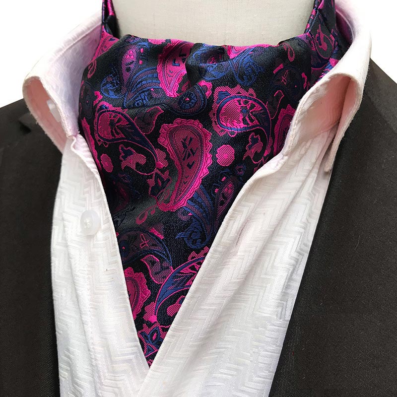 Men's Vintage Paisley Floral Formal Cravat Ascot T... – Vicedeal
