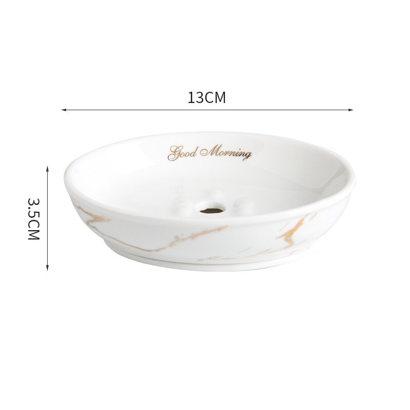 Light Luxury Soap Rack Ceramic Marbling Round Shap... – Grandado