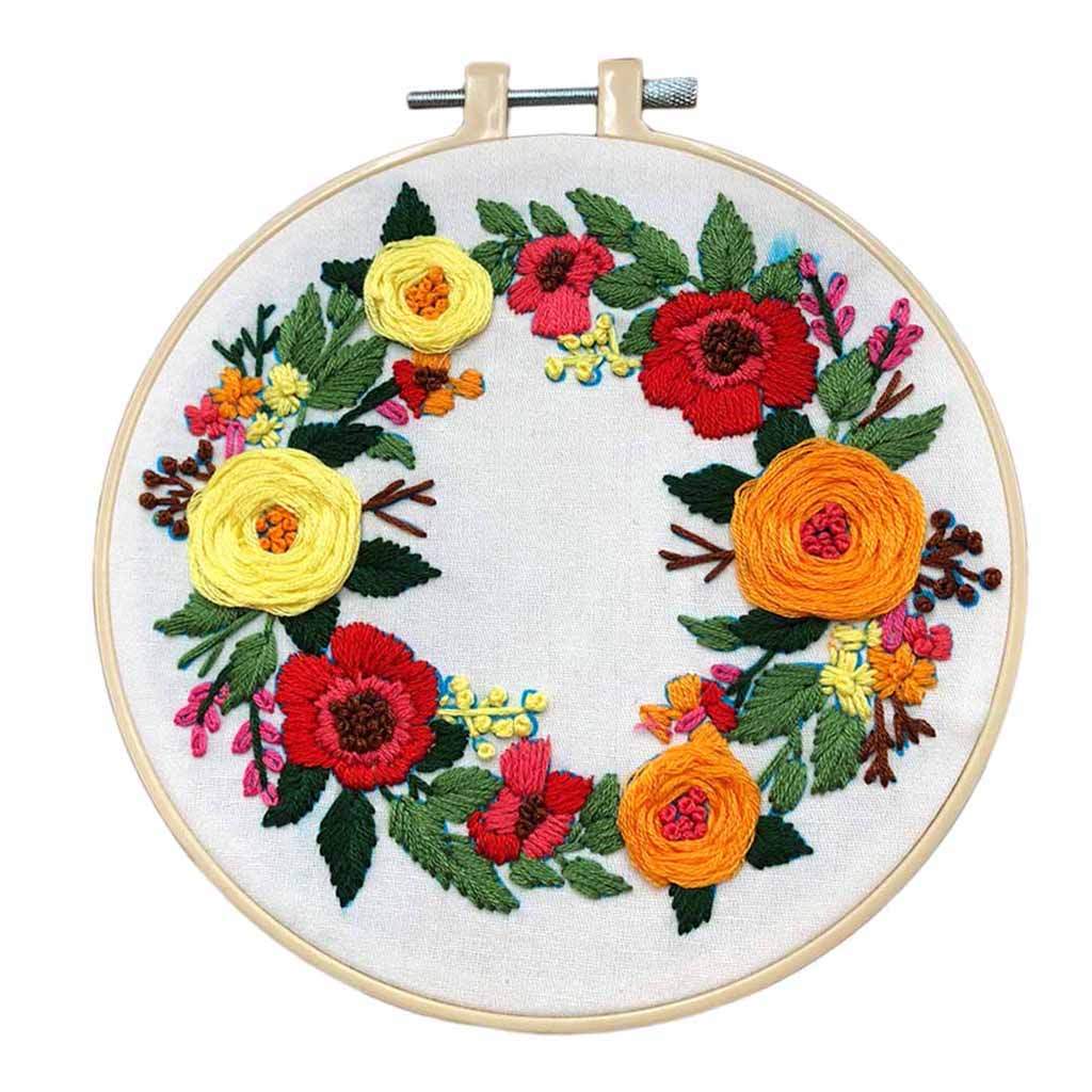 2 Sets Floral Embroidery Starter Kit with Pattern ... – Grandado