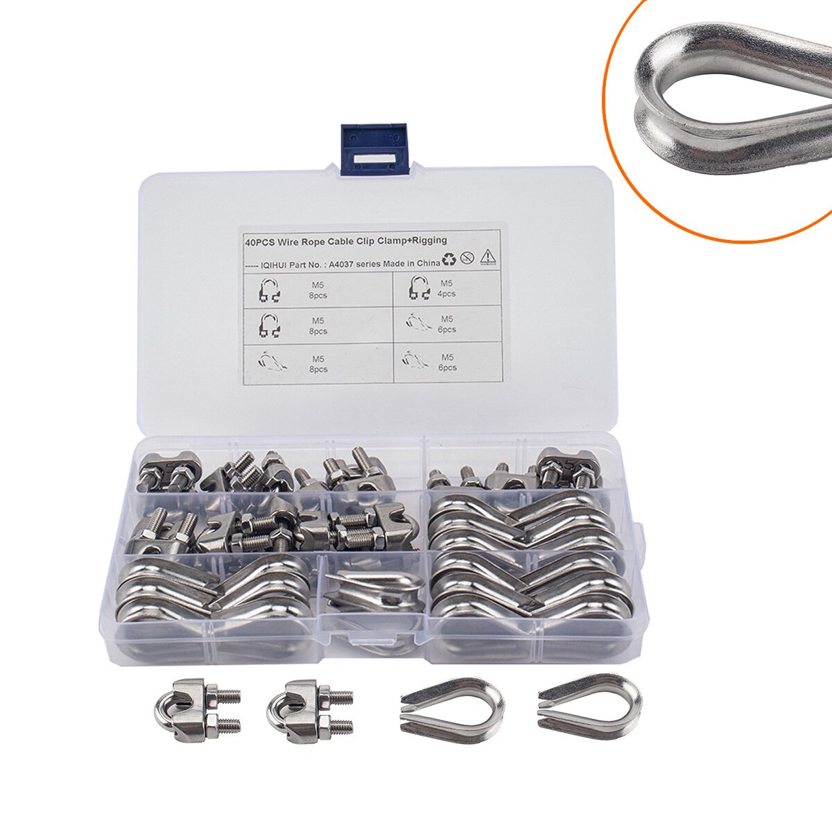 40 boxed M5 stainless steel 304 steel wire rope lo... – Vicedeal