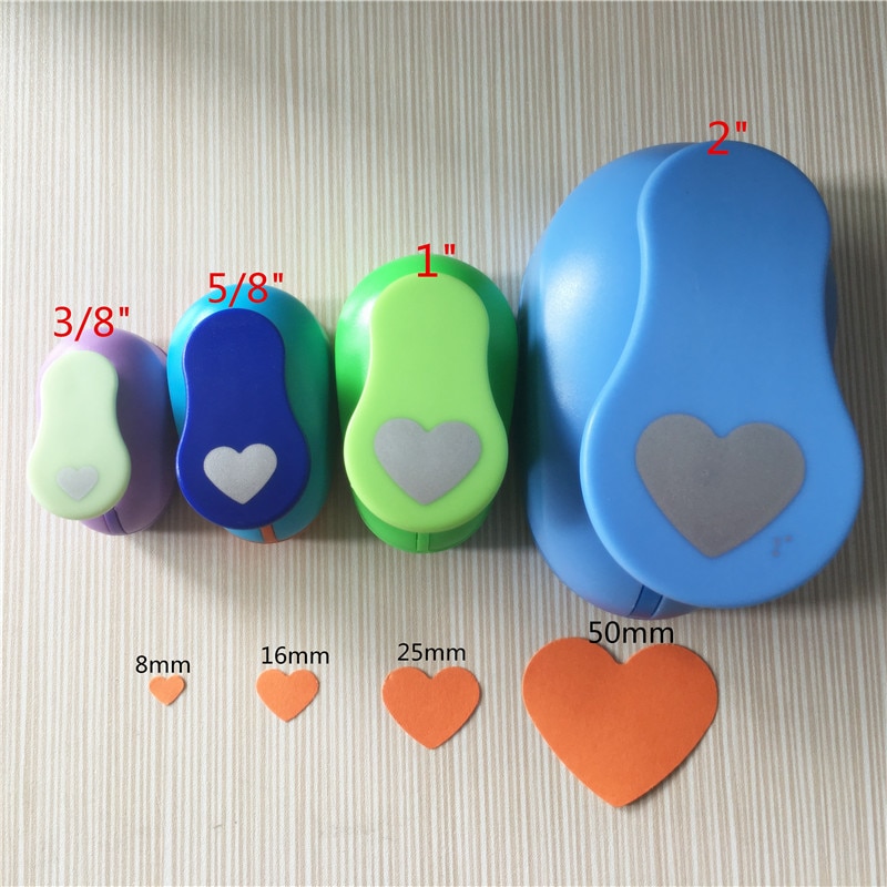 4PCS (2",1",5/8",3/8") Heart craft punch set corta... – Grandado