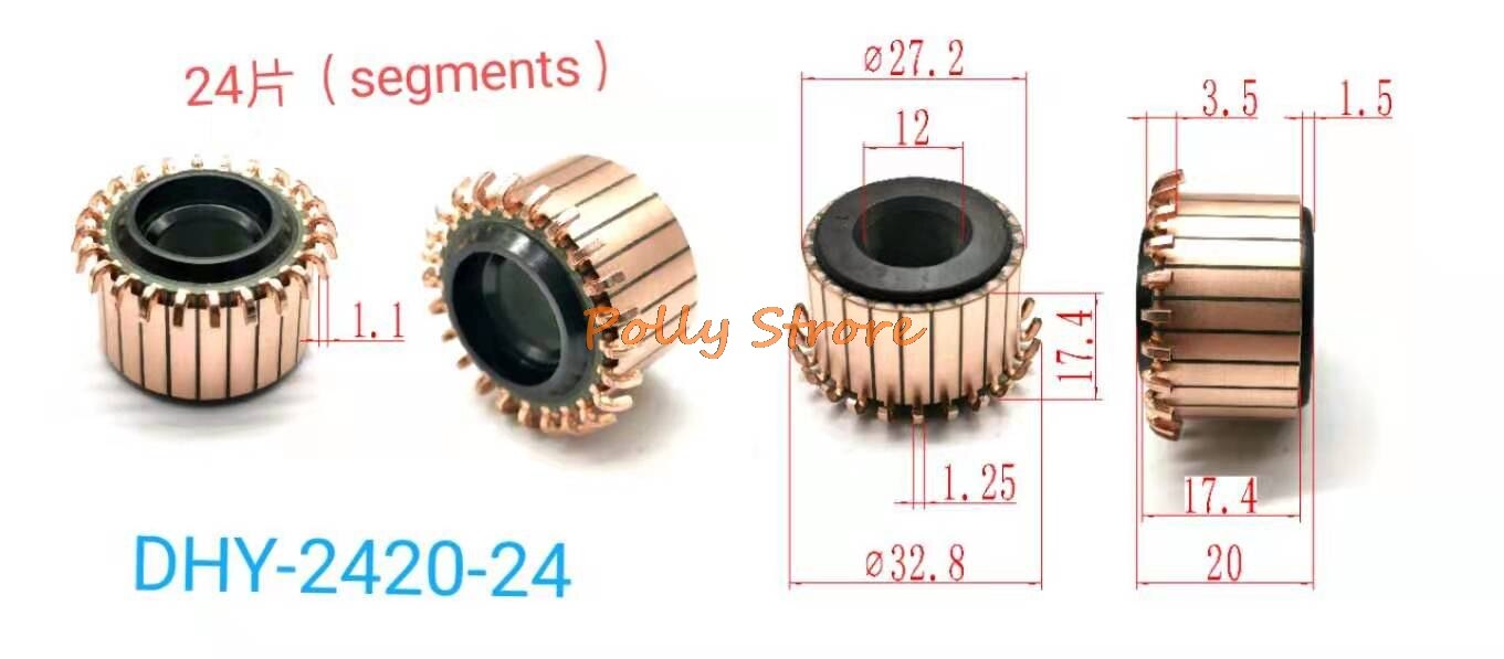 2Pc 12X27.2X20(17.4) Mm 24P Elektrische Motor Comm... – Vicedeal