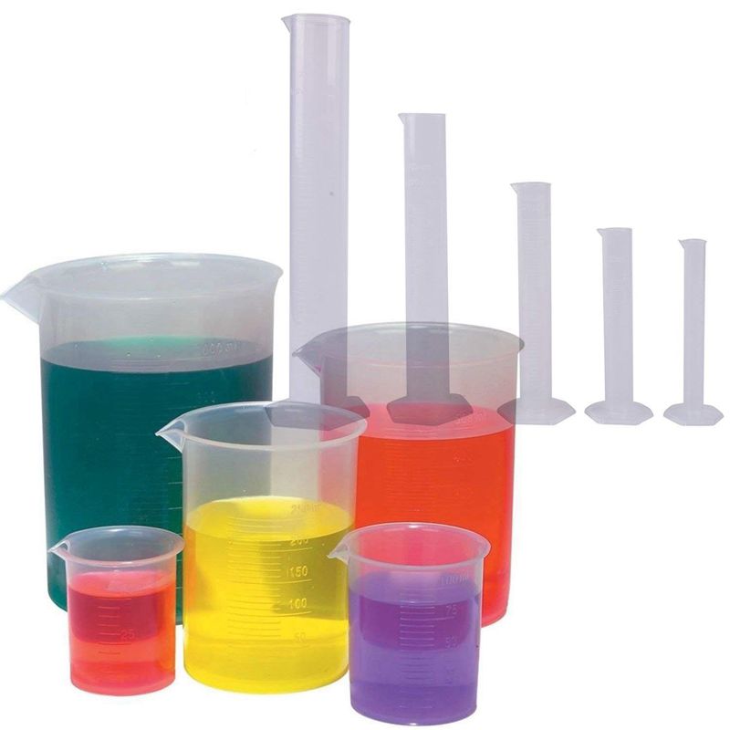5 Sizes Clear Plastic Graduated Cylinders (10 25 5... – Grandado