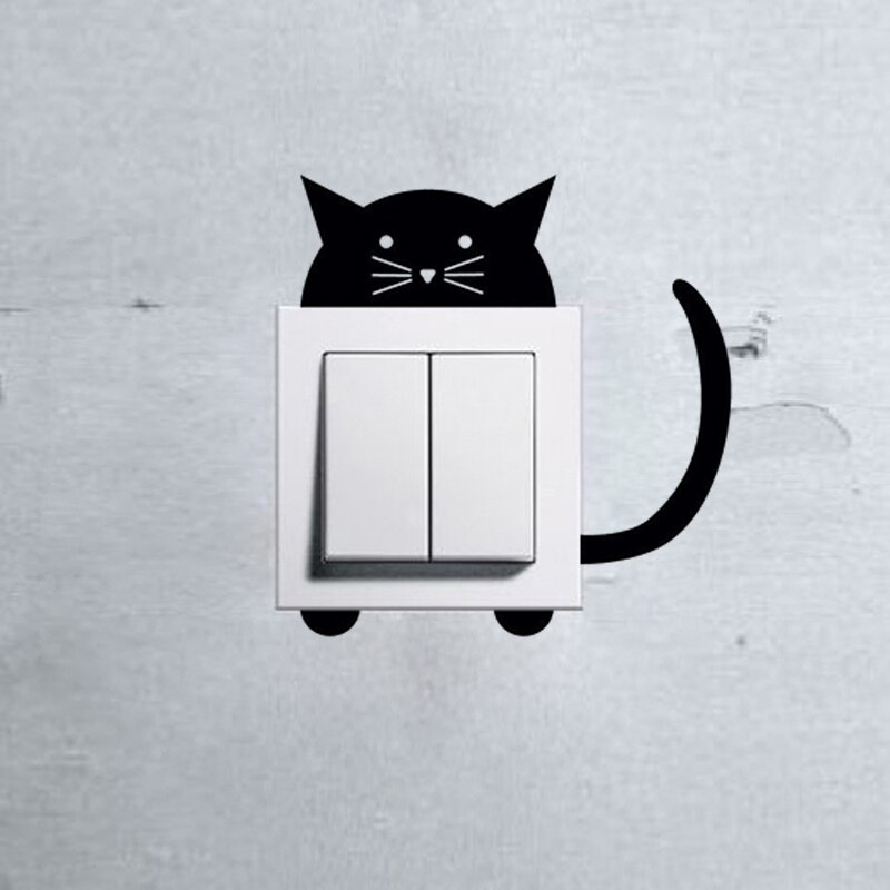 KUCADA lovely cat wall sticker switch panel wallpa... – Vicedeal