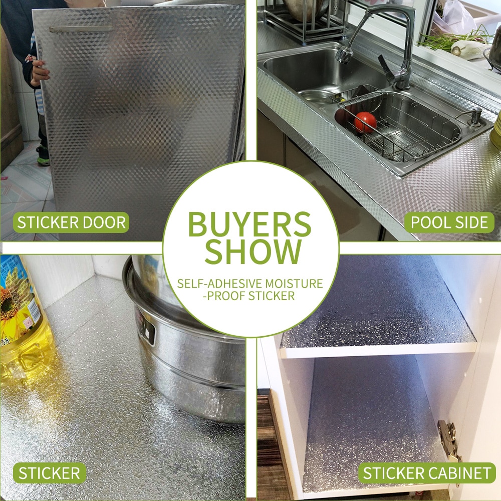 DKtie 3M/5M Kitchen Oil Proof Sticker Aluminum Foi... – Vicedeal