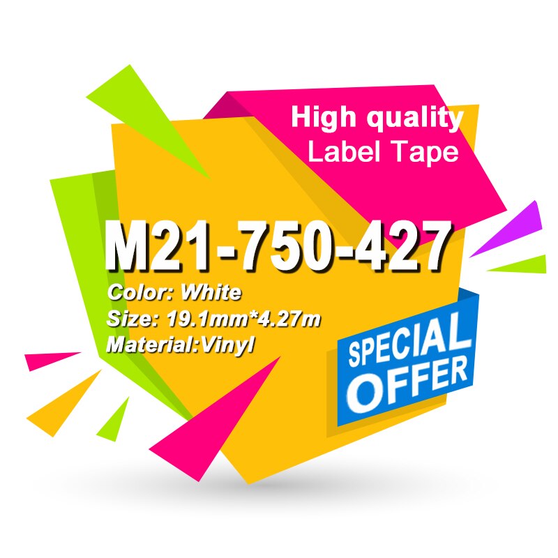 M21-750-427 Label tape Black on white – Grandado