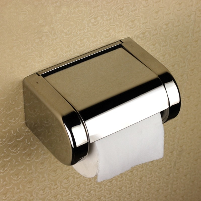 Toilet Tissue Roll Box Polished Chrome Stainless S... – Grandado