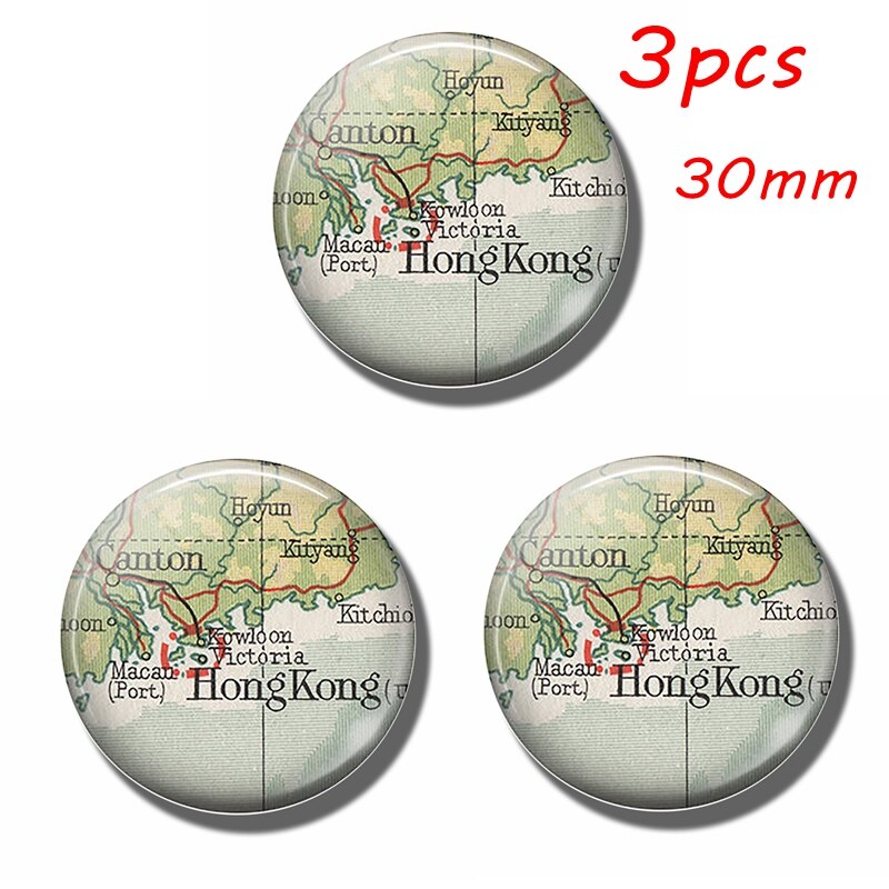 Hong Kong Map 30 MM Fridge Magnet Kowloon Victoria... – Grandado