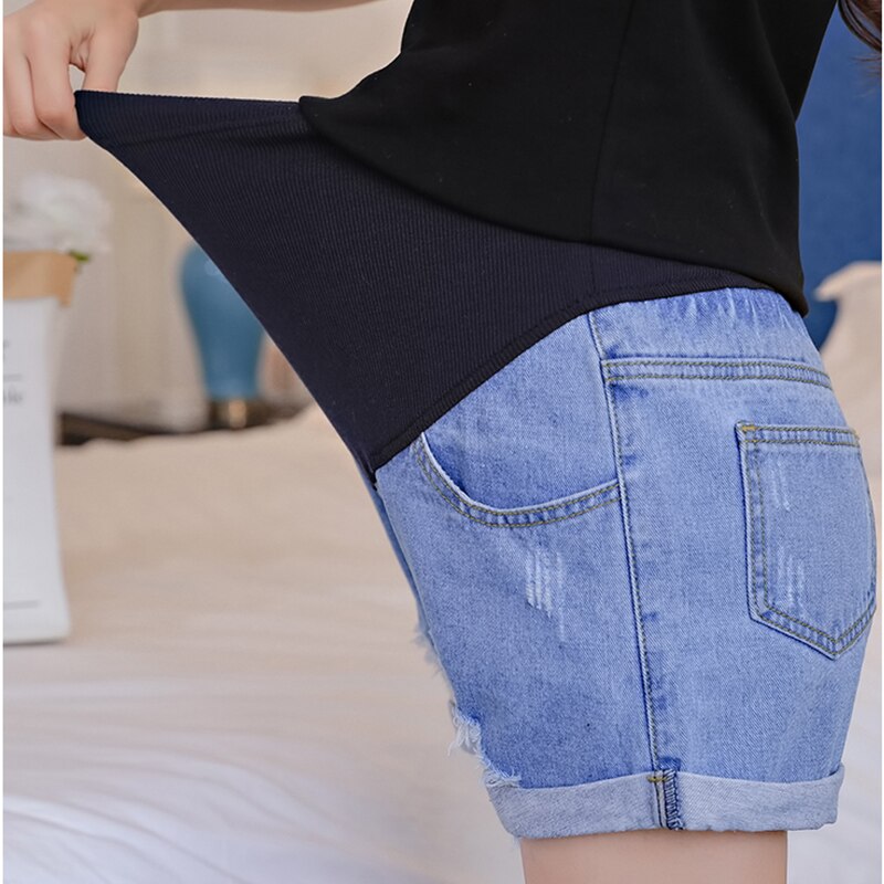 Gat Opgerold Denim Moederschap Shorts Hoge Taille ... – Vicedeal