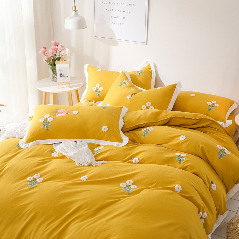 Denisroom rosa conjunto de cama margaridas capa ed... – Vicedeal