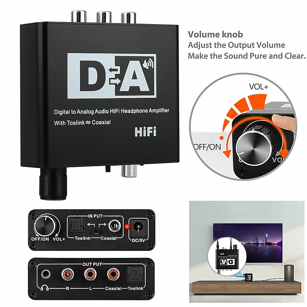 Digital to Analog Audio Converter Toslink Coaxial ... – Vicedeal
