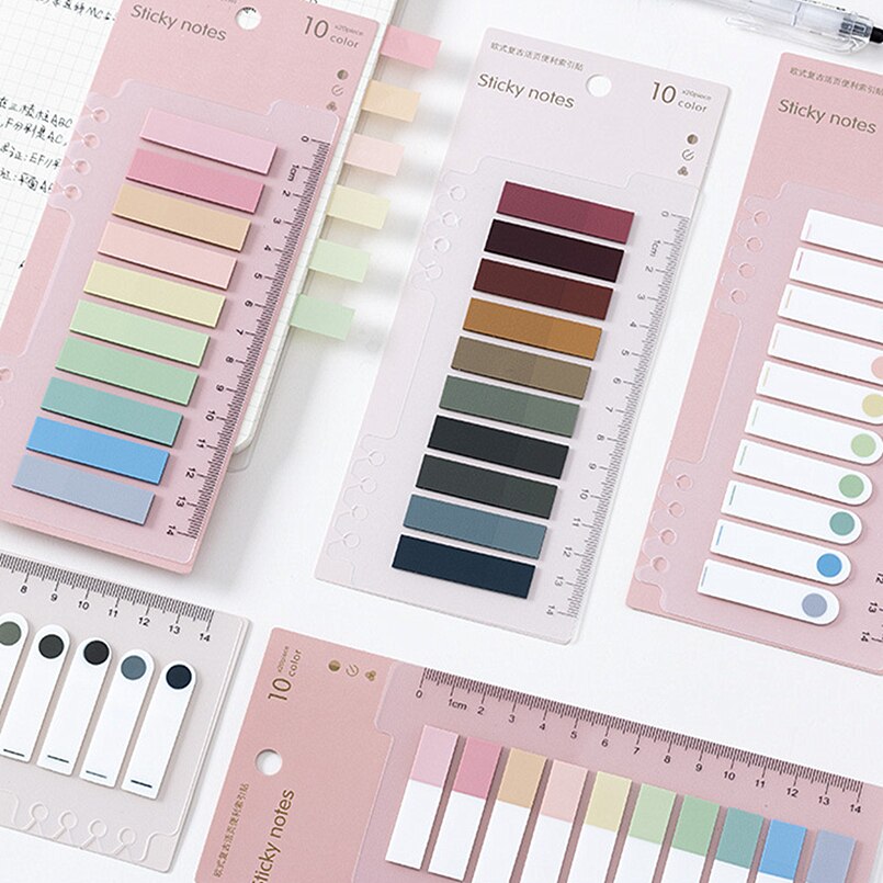1Set Macaron Color Sticky Notes Index Memo Pad Boo... – Grandado