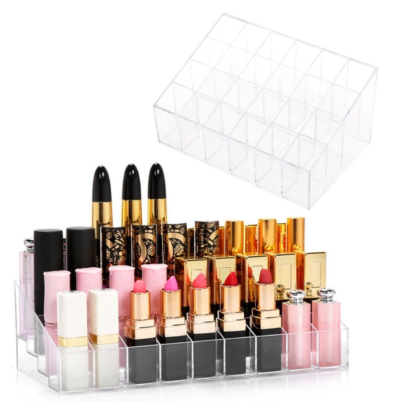 Clear 24 Lipstick Storage Display Stand Rack Makeu... – Vicedeal