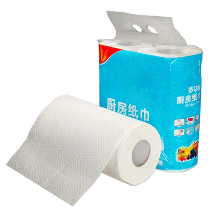 4 rolls Three Layer Disposable Wood Pulp Soft Napk... – Grandado
