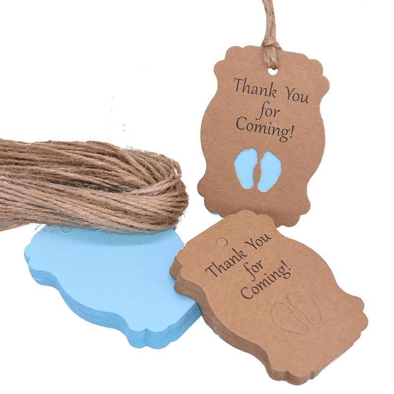 Verpakking Label 50 Stuks Blauw Roze Kraftpapier T... – Vicedeal