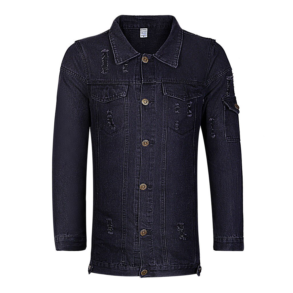 Men's Denim Jacket Casual Bomber Jacket Hip Hop Re... – Vicedeal