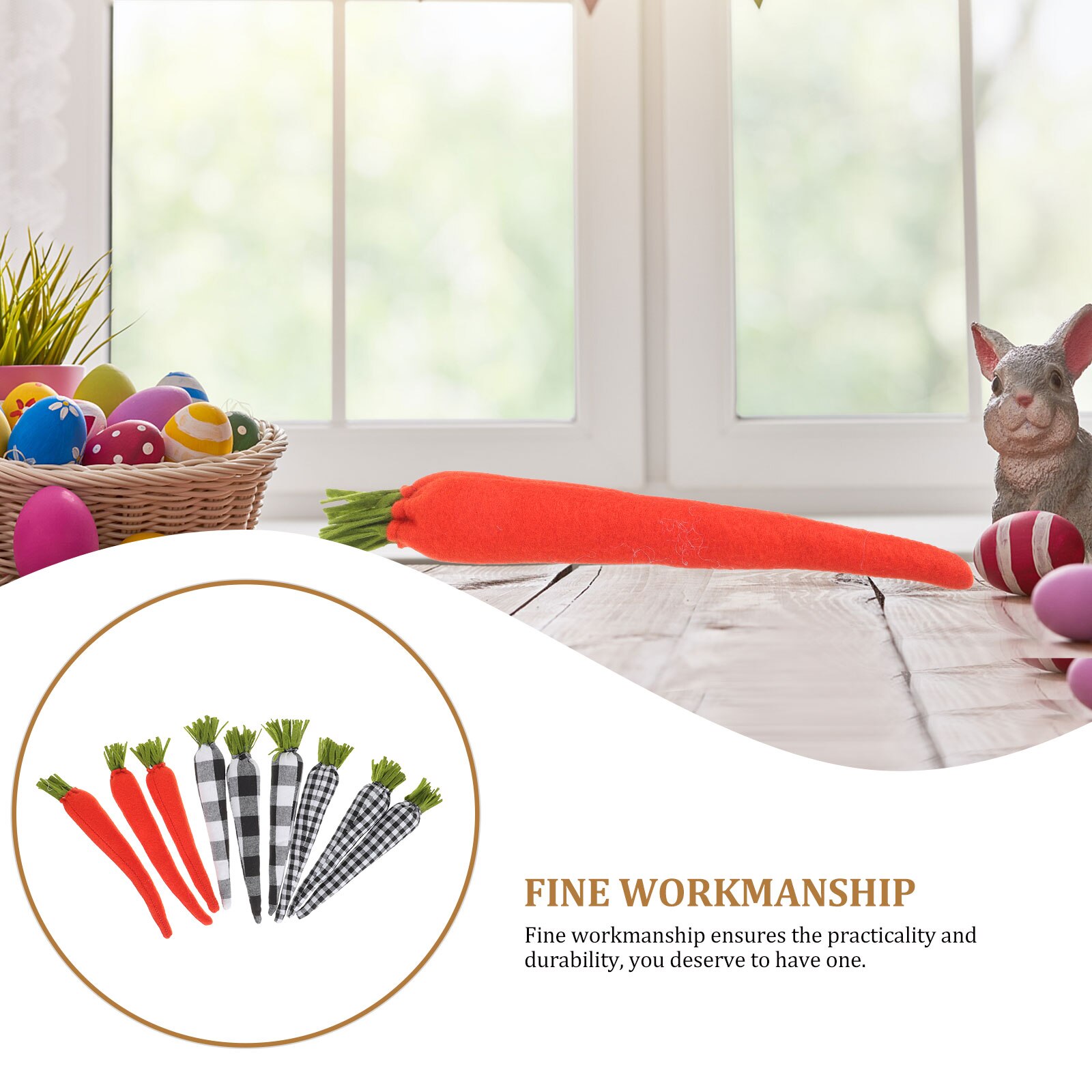 9Pcs Easter Carrot Shaped Decors Easter Decors Clo... – Grandado