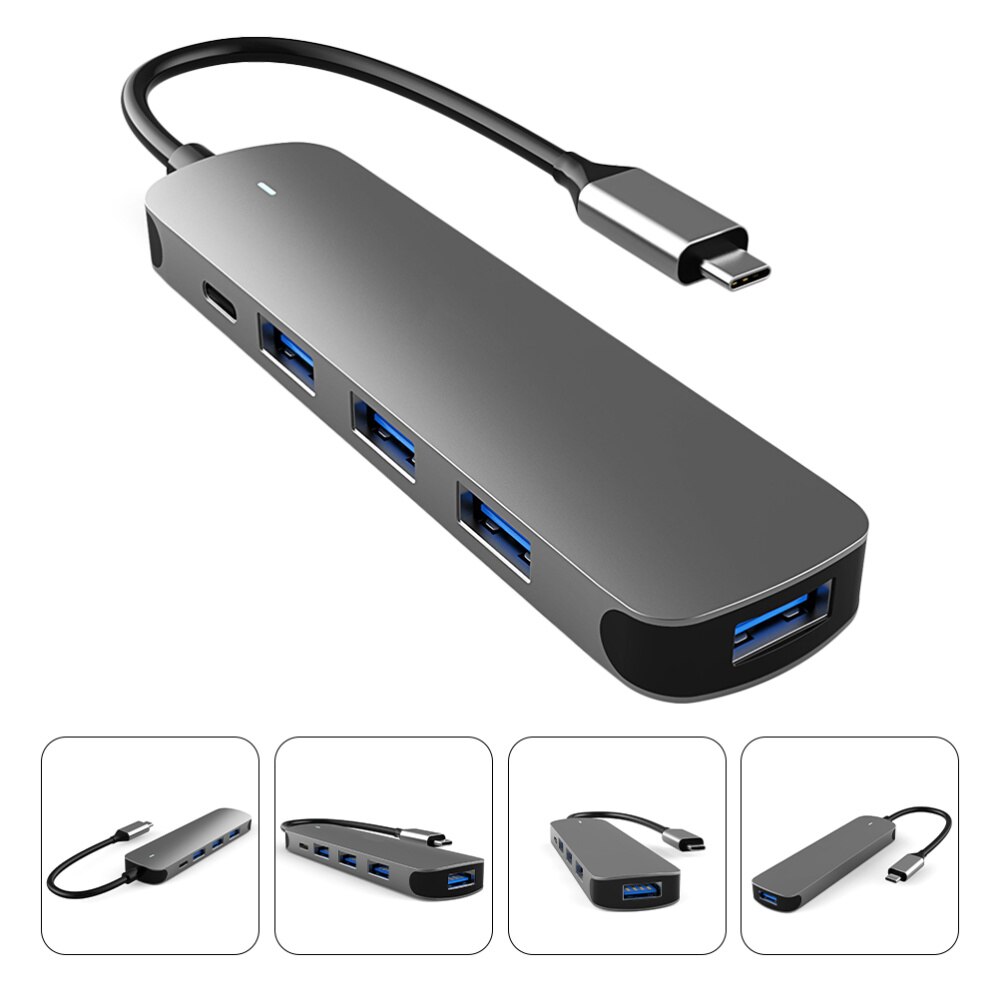Type-C USB Hub 5 Port USB 3.0 Hub Aluminum Alloy U... – Grandado