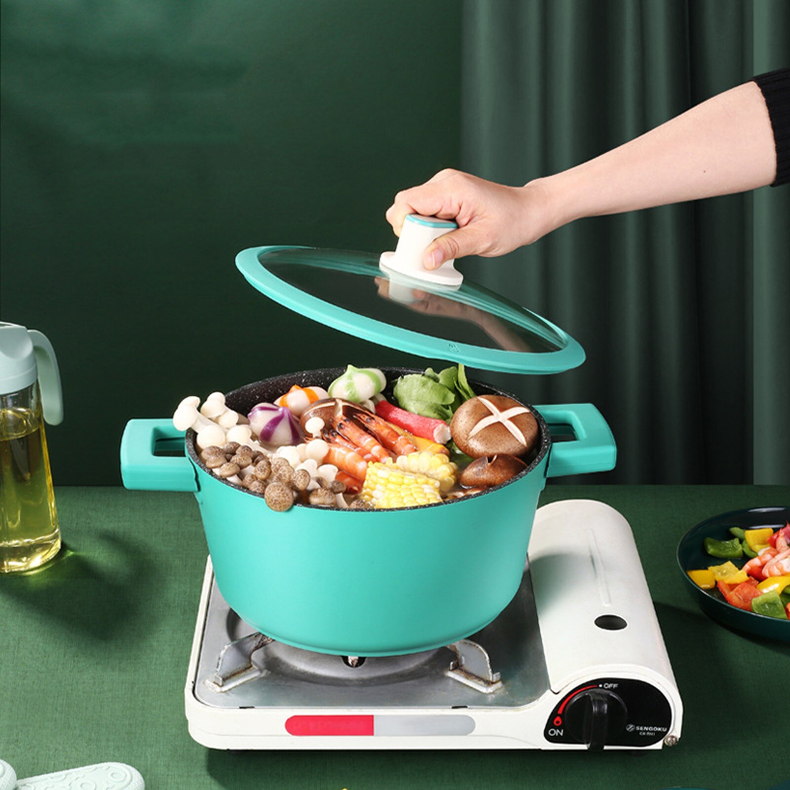 Non Stick Pot For Cooking Cast Pot With Lid Pots F... – Grandado