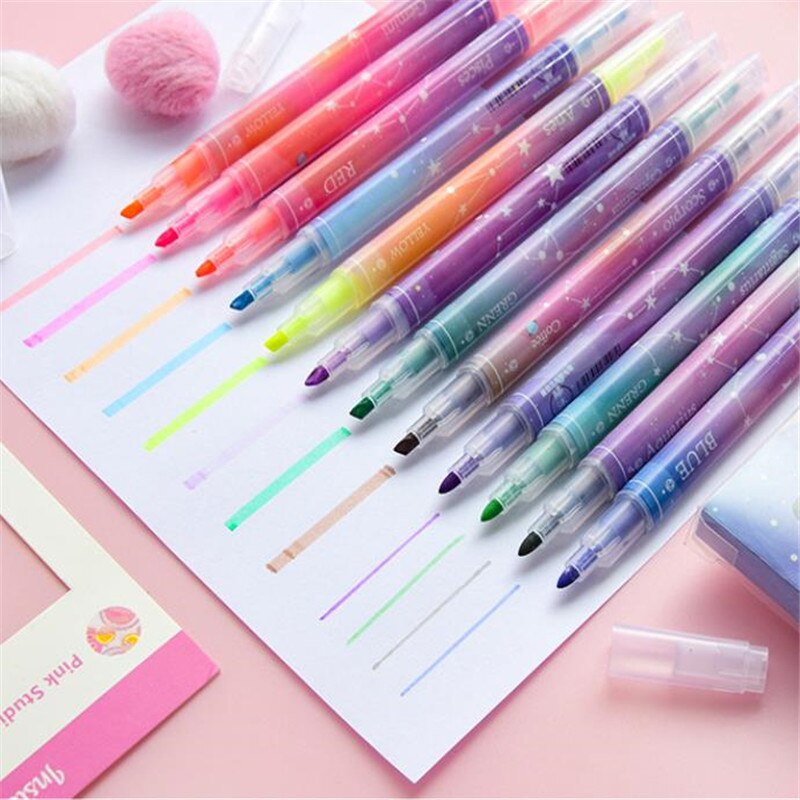 12 colors double-headed highlighter painting pen c... – Vicedeal