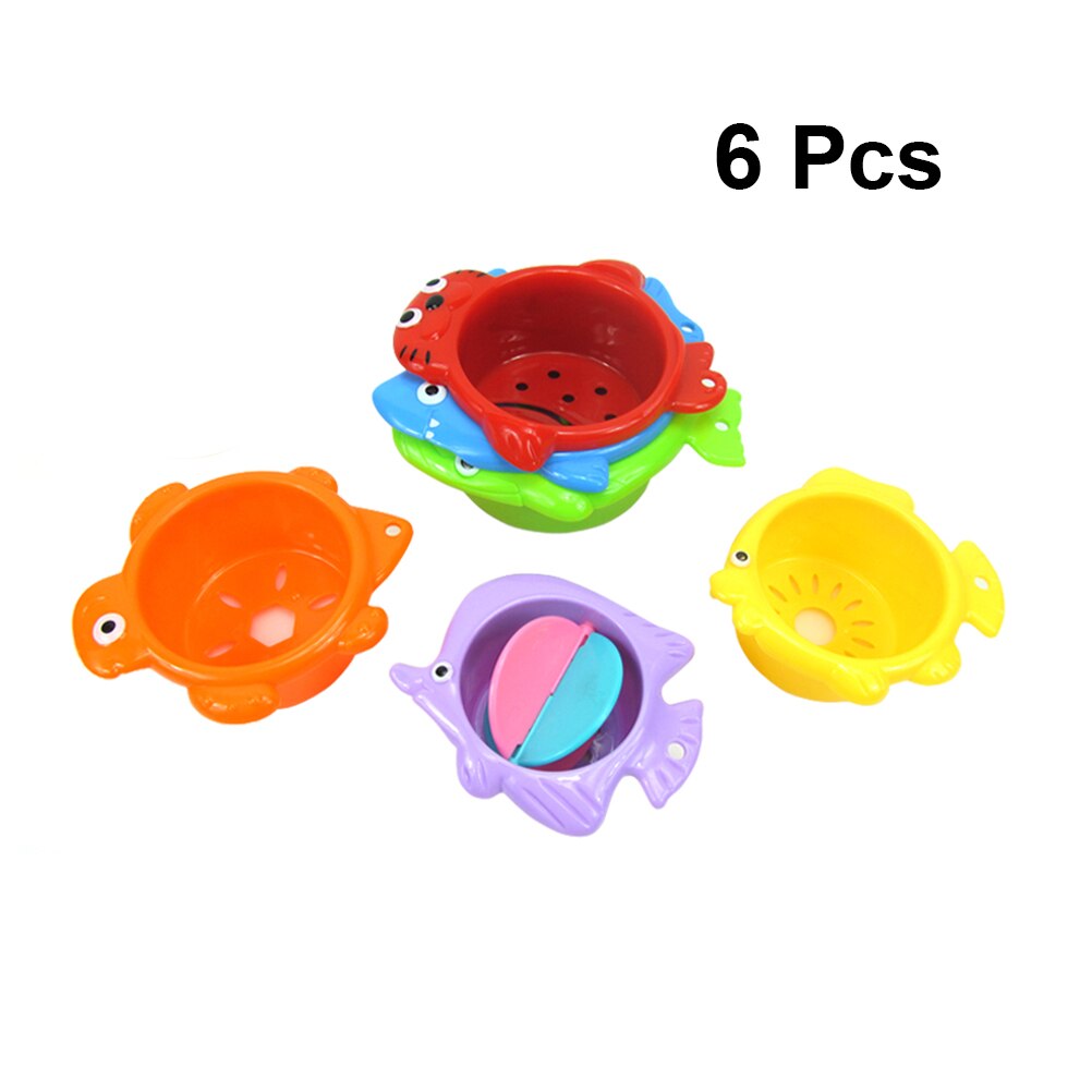 6 Pcs Bath Toys Marine Animal Fun Plastic Stacking... – Vicedeal