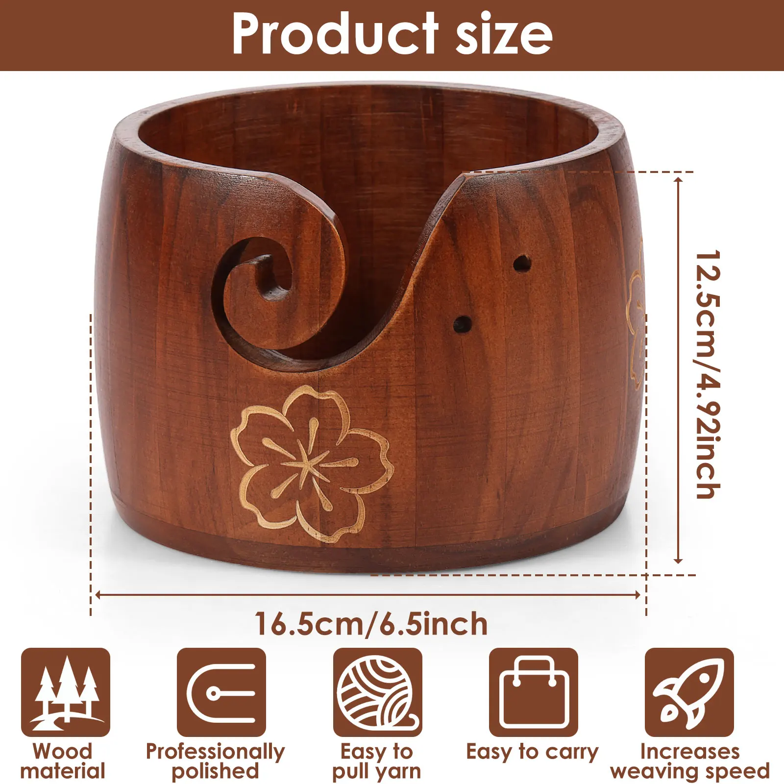 Trägarnsskål för garn och ull, stickning, förvarin... – Vicedeal